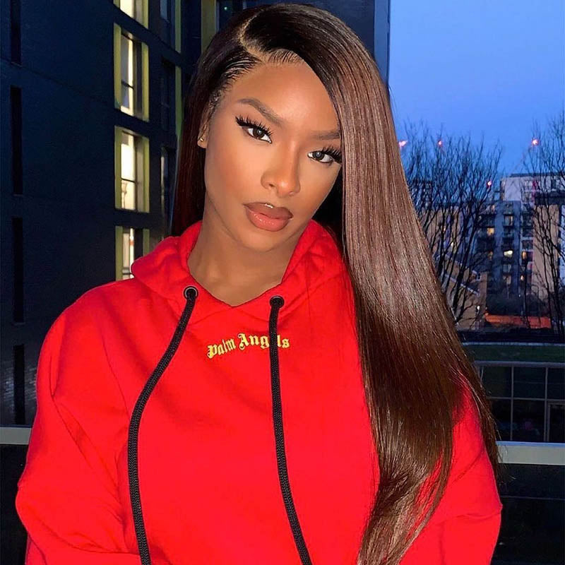 Beeos 13X4 SKINLIKE Real HD Lace Full Frontal Straight Wig 1B/30 Ombre – Beeos Hair