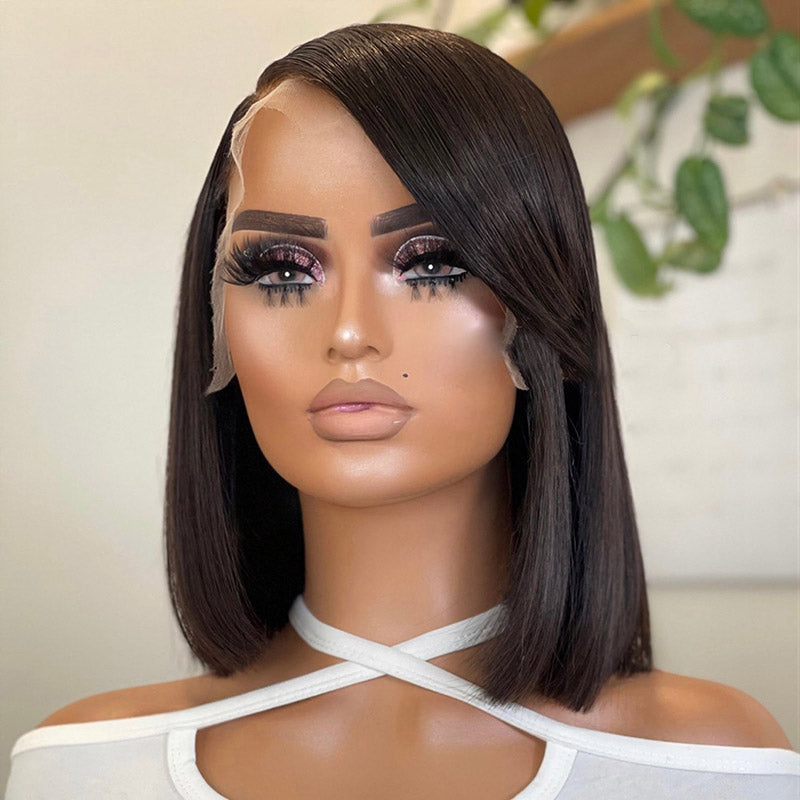 Beeos 13X4 SKINLIKE Real HD Lace Front Bob Wig Straight Bob Brazilian ...
